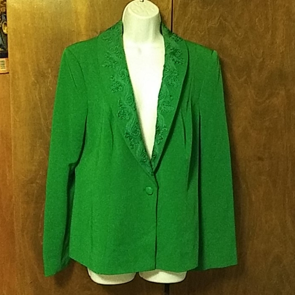 Together | Jackets & Coats | Together Emerald Green Embroidered Jacket ...